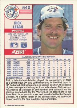 1989 Score #540 Rick Leach | Trading Card Database