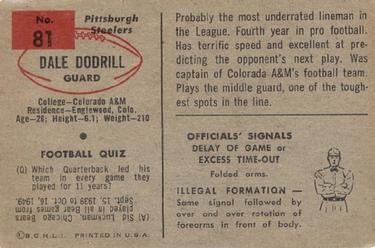 1954 Bowman #81 Dale Dodrill | Trading Card Database